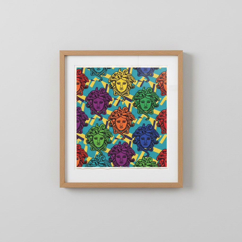 Medusa Goddess Abstract Art Print 1970s Vintage French Paper 12x12 Mid ...