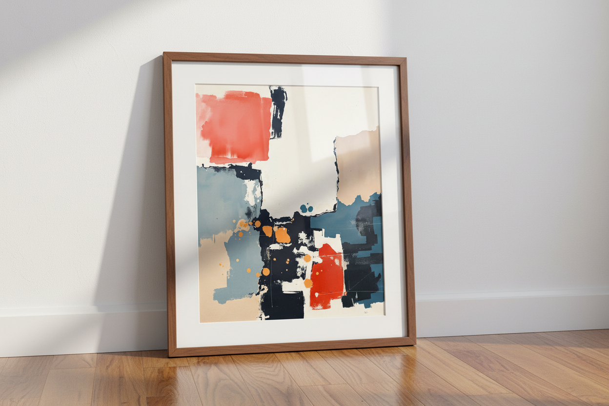 Abstract Expressionist Art Print on Vintage 1950s French Paper - Mr ...